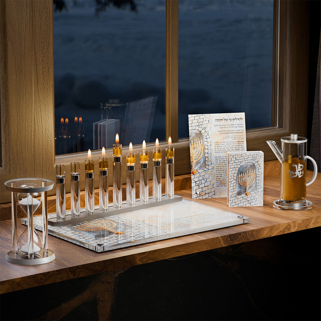 Ancient Yerushalayim Chanukah Brachos Card – Feldart