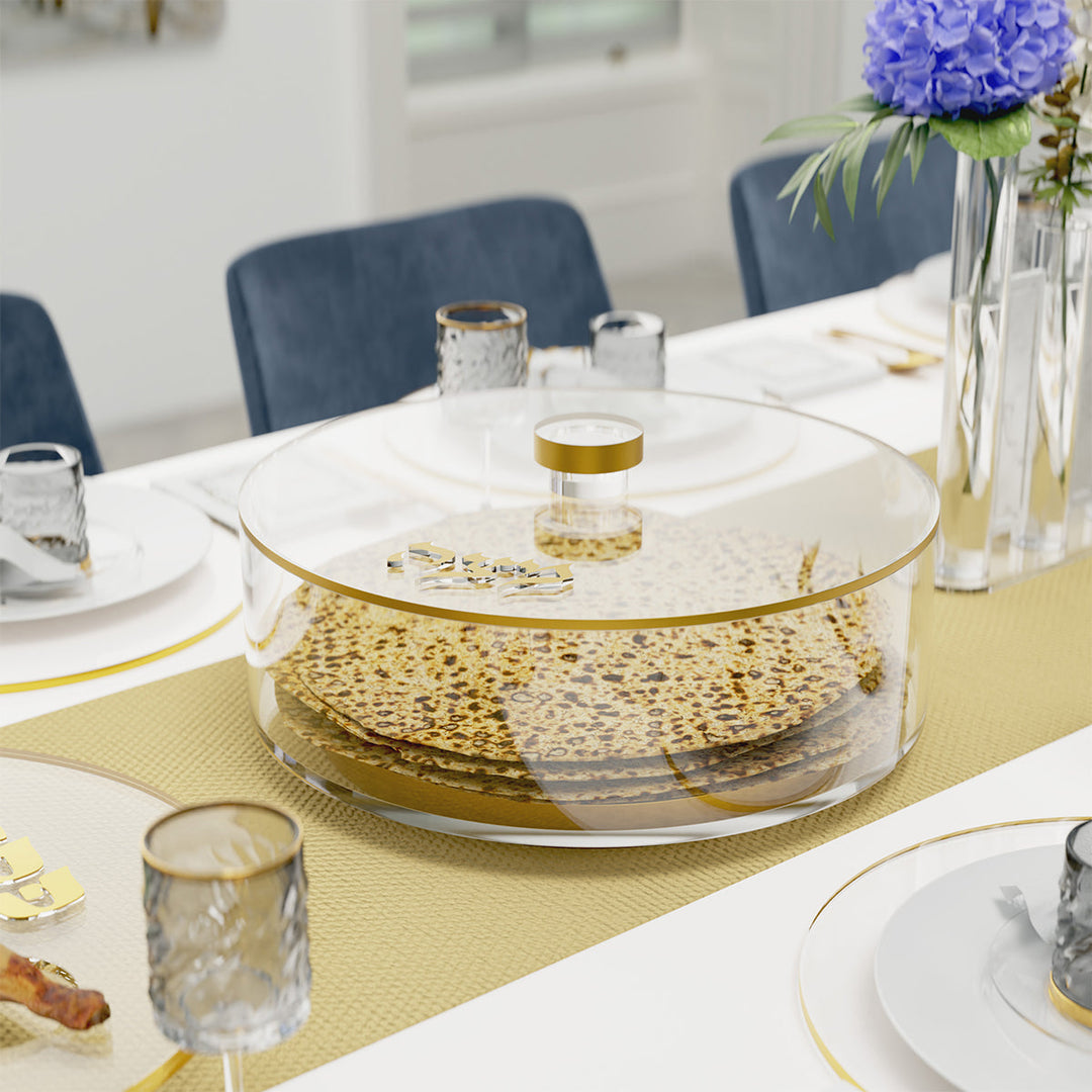 Round Matzah Box with Base – Feldart